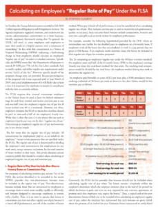 Calculating an Employee’s “Regular Rate of Pay” Under the FLSA ...