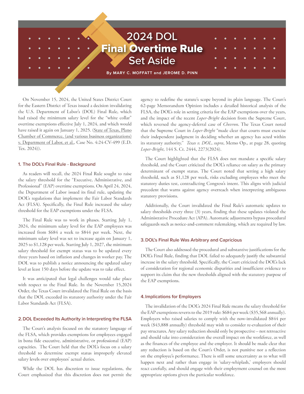 2024 DOL Final Overtime Rule Set Aside - HRProfessionalsMagazine