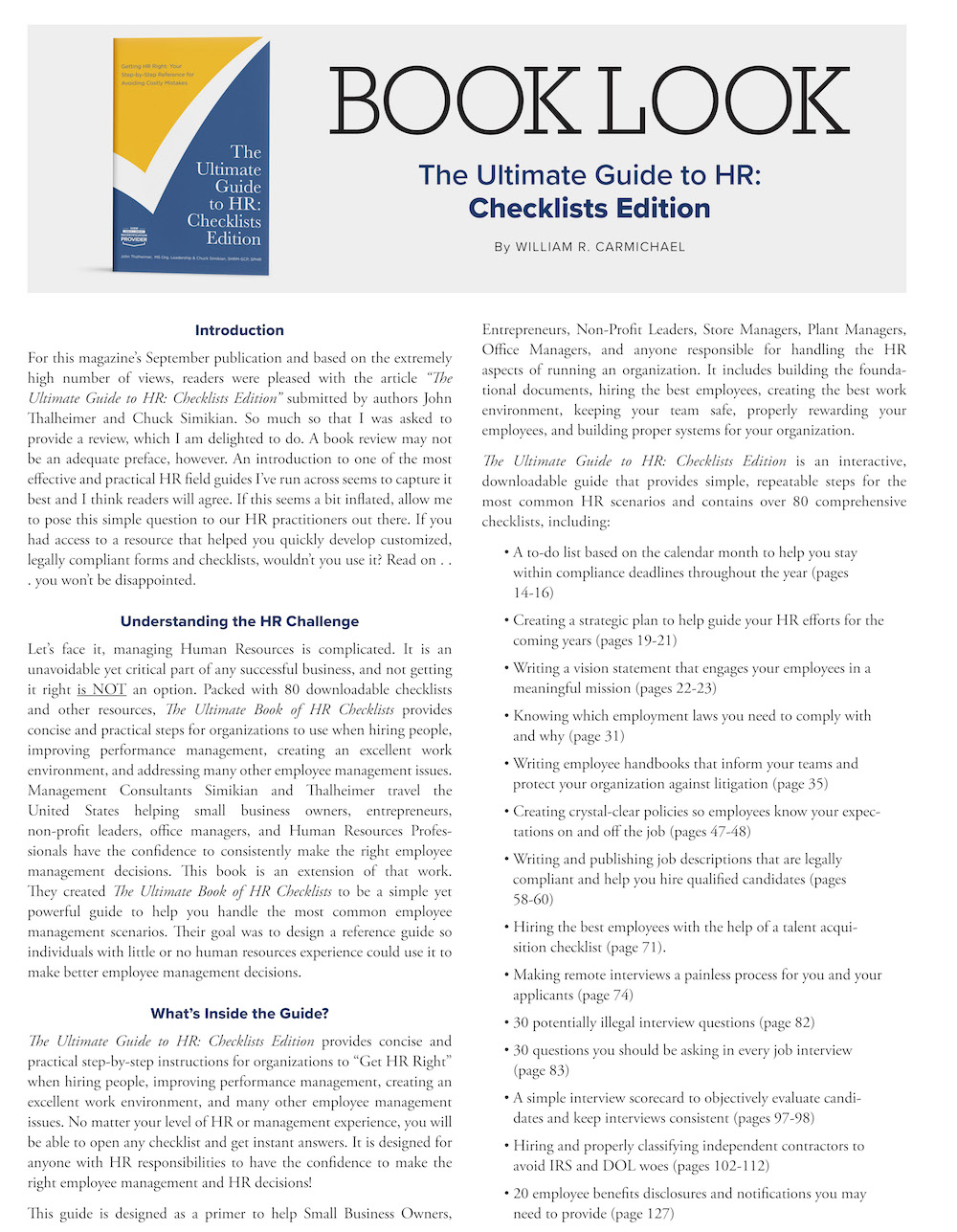 Book Look: The Ultimate Guide to HR - HRProfessionalsMagazine