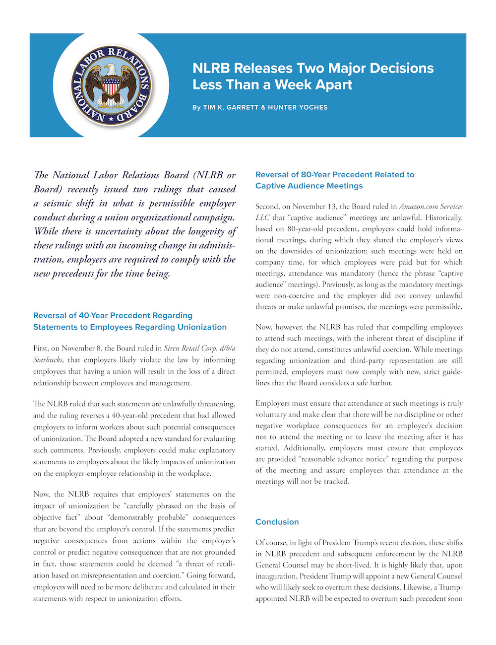 NLRB Releases Two Major Decisions Less than a Week Apart ...