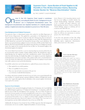 Supreme Court Ruling on Title VII Discrimination Claims ...
