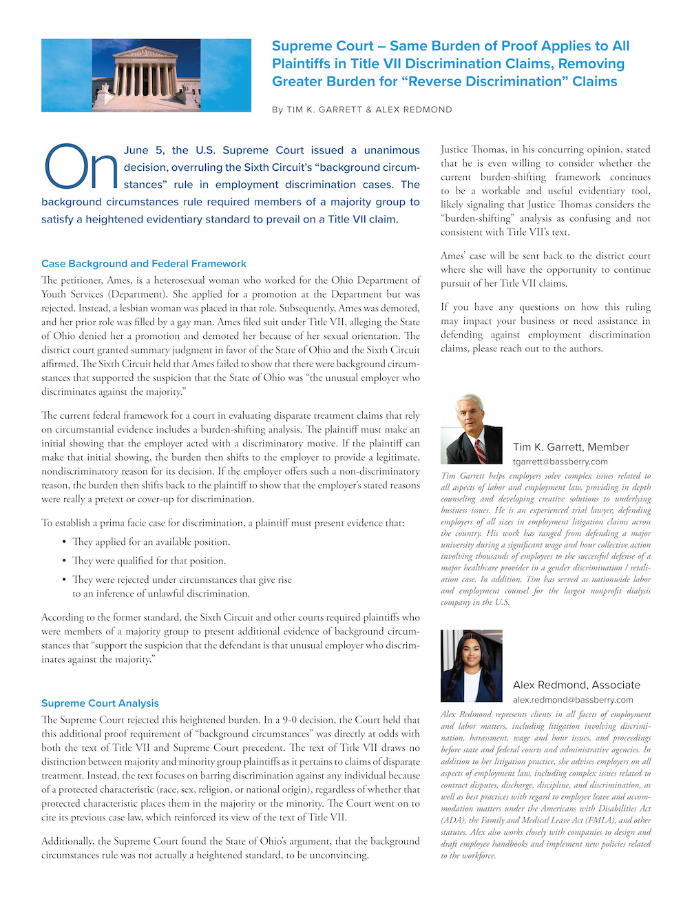 Supreme Court Ruling on Title VII Discrimination Claims ...